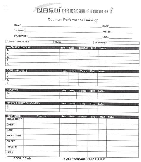 Fitness Consultation Form Template