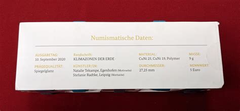 Bundesrepublik Deutschland 5 x 5 Euro Gedenkmünzen A J 2020 Subpolare