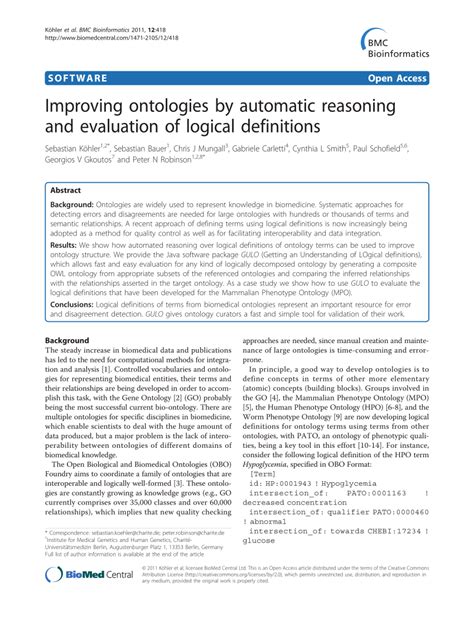 pdf improving ontologies by automatic reasoning and evaluation of logical definitions