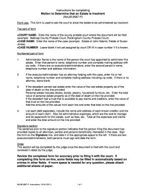 Fillable Online Courts State Nh Instructions For Completing Motion To