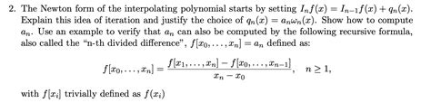 solved the newton form of the interpolating polynomial