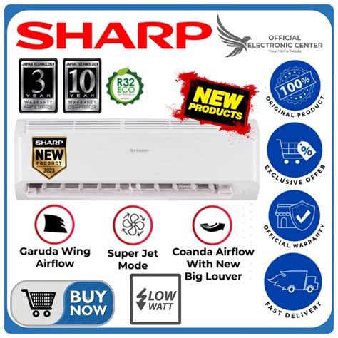 Jual SHARP AC 1 PK STANDARD AH A9BEY A9BBY BEY LOW WATT SMART TURBO