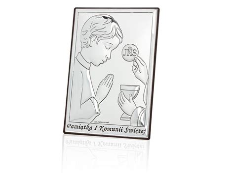 Obrazek srebrny Komunia Święta chłopiec 9x13 e swiece pl Chrzest