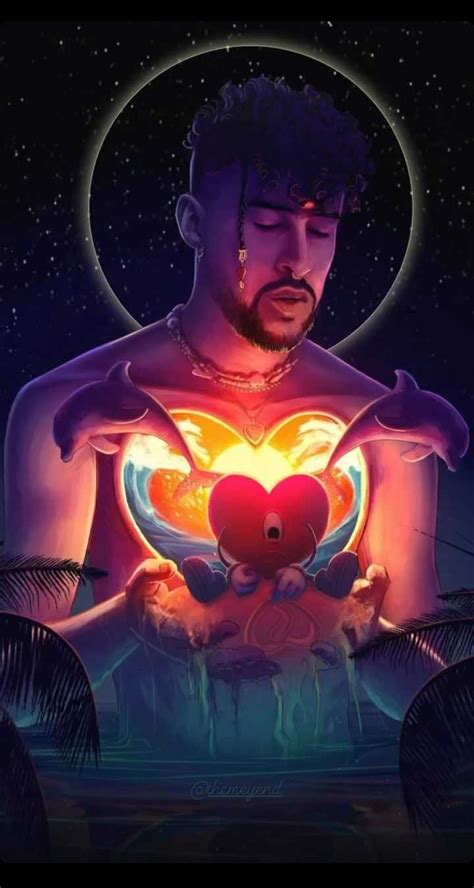 Phone Bad Bunny Heart Wallpaper Wallpaper Sun