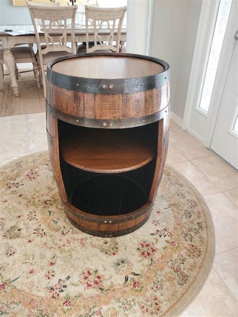 Whiskey Barrel Liquor Cabinet Handcrafted From A Reclaimed Etsy
