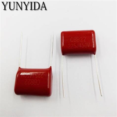 10pcs 450V 225J 2 2uF CBB Polypropylene Film Capacitor Pitch 20mm 225 2