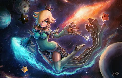 Rosalina Luma And Polari Mario And 1 More Drawn By Novanim Danbooru