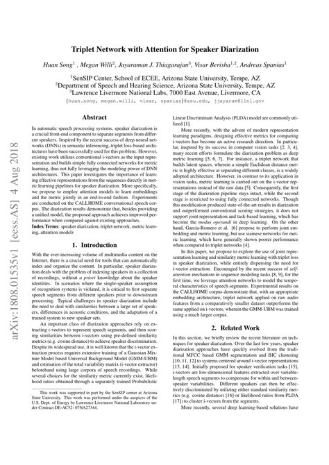 pdf triplet network with attention for speaker diarization