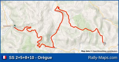 SS 2 5 8 10 Orègue stage map Rallye National du Pays Basque 2022