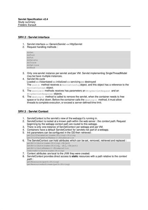 Pdf Servlet Spec Summary Dokumen Tips