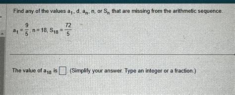 solved find the sum of the terms in the arithmetic sequence