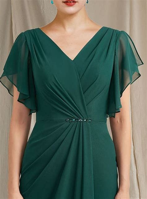Linha A Vestido Para Mãe dos Noivos Tamanhos Grandes Elegante Decorado