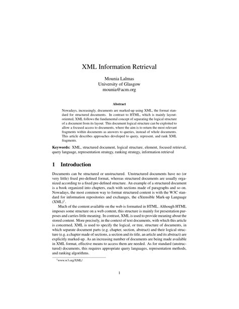 pdf xml information retrieval