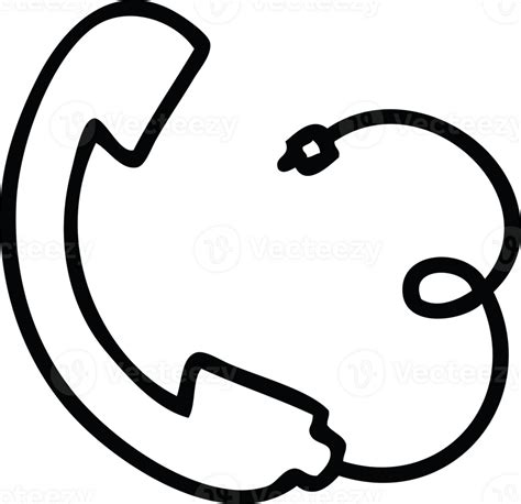 Line Drawing Cartoon Of A Telephone Receiver 44911940 PNG