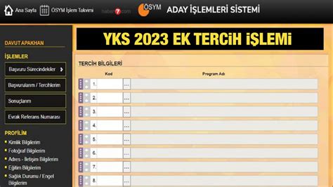 YKS ek tercih işlemi nasıl yapılır Haber 7 EĞİTİM ÖĞRETİM