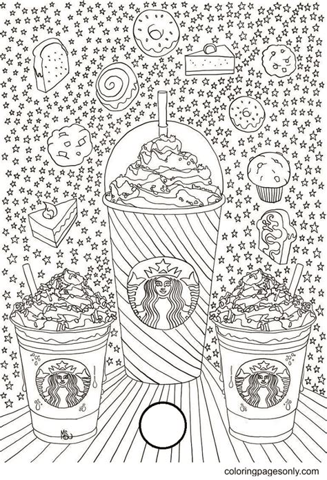 Starbucks para colorear y Pintar Imágenes Para Dibujar Gratis