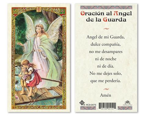 Oración al Angel de la Guarda Laminated Prayer Card Discount Catholic