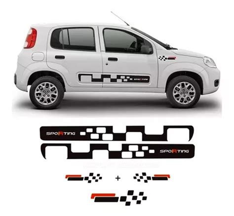 Faixas Laterais Novo Fiat Uno Kit Adesivos Vivace Sporting