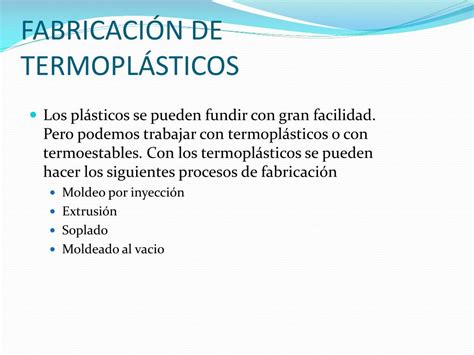 PPT PROCESOS DE FABRICACIÓN CON PLÁSTICOS PowerPoint Presentation