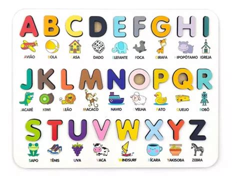 Jogo Educativo Encaixe Alfabeto Ilustrado Pedagógico 3d Parcelamento