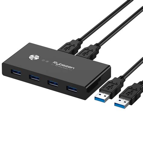 Rybozen USB 3 0 Switch Selector KVM Switch Adapter 2 Computer Sharing 4