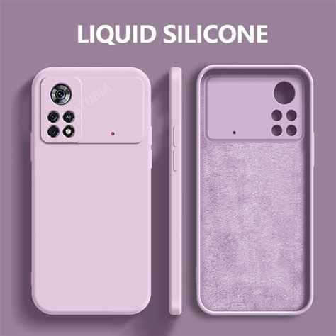 Funda De Silicona Cuadrada Líquida Para Xiaomi Redmi Poco F4 GT X3 X4