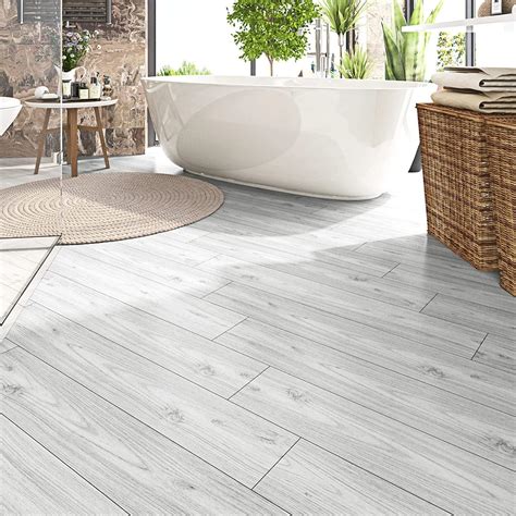 Buy FunStick 6x36 20 Pcs Vinyl Flooring Peel And Stick Floor Tile White