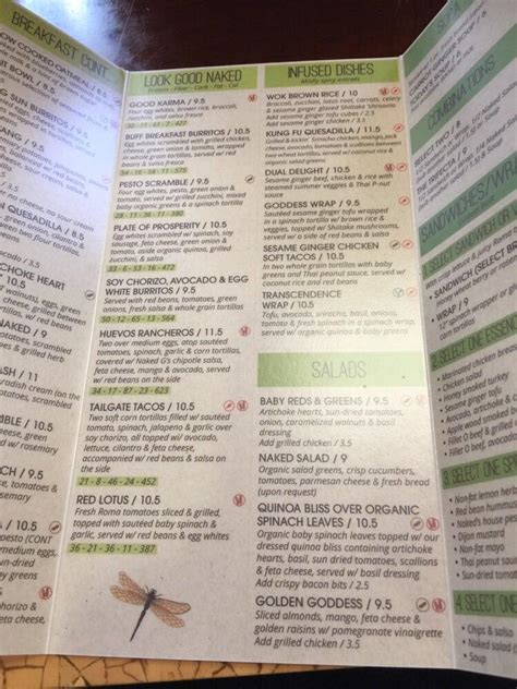 Menu At The Naked Cafe Carlsbad 300 Carlsbad Village Dr Suite 107A
