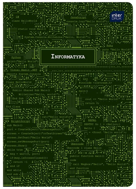 Zeszyt informatyka A5 60k kratka mix wzorów Interdruk Sklep