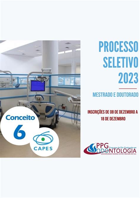 PPG em Odontologia divulga editais de seleção para mestrado e doutorado