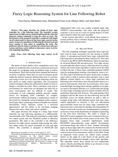 fuzzy logic reasoning system for line following robot pdf microcontroller fuzzy logic