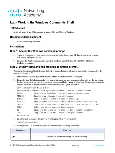 11 4 1 5 lab work in the windows command shell pdf command line interface computer file
