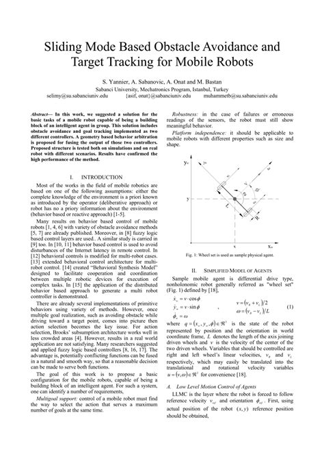pdf sliding mode based obstacle avoidance and target tracking for mobile robots