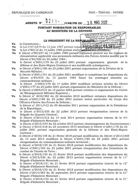 Arrêté n0211 CAB PR du 30 mars 2022 portant nomination de responsables