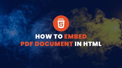 how to embed pdf document in html youtube