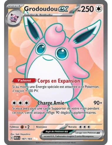 Grodoudou ex 187 165 Carte Pokémon Ecarlate et Violet 151 E V 3 5 FR
