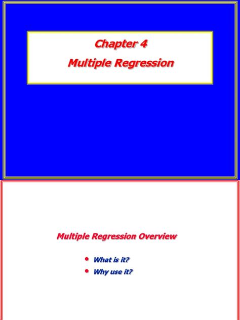 chapter 4 multiple regression pdf errors and residuals multicollinearity