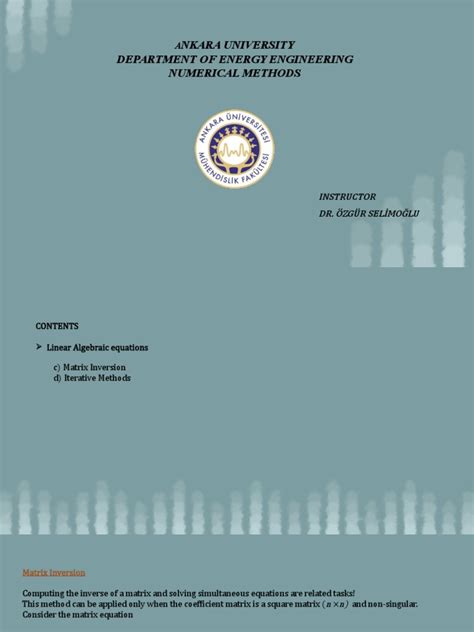 4 unit matrix inversion iterative methods pdf matrix mathematics mathematical concepts