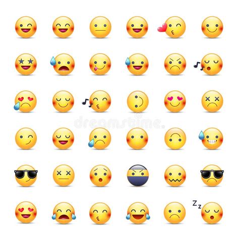Sistema Del Icono Del Vector De Los Smiley Pictogramas De Los Emoticons
