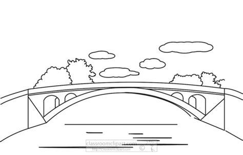 Architecture Black And White Outline Clipart Truss Bridge Black