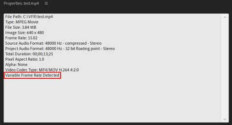 faq how to work with variable frame rate vfr me adobe community 10348229