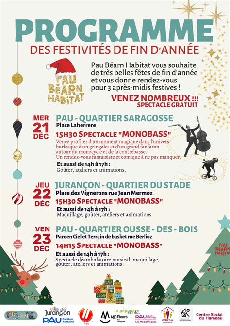 Programme festivités de fin dannée MJC DES FLEURS SARAGOSSE