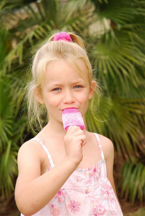Girl Sucking Ice Lolly Stock Image Image Of Colours Gaze 5046319
