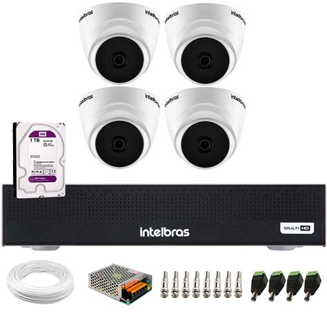 Kit 4 Câmeras Intelbras VHL 1120 D HDCVI Lite HD 720p Lente 3 6mm Visão