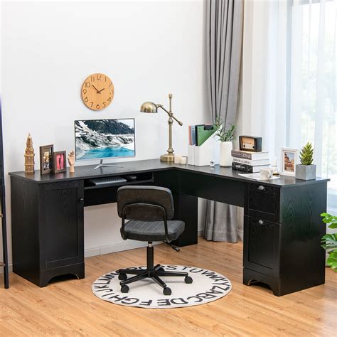 Buy Tangkula L Shaped Office Desk 66 5 Inches Corner Computer Desk