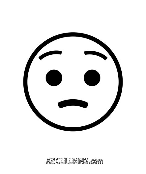 Anguished Pained Face Emoji Coloring Page Coloring Nation