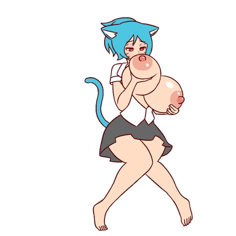 Rule 34 1girls Animated Blue Hair Bouncing Breasts Breast Bigger Than Head Breasts Cat Ears