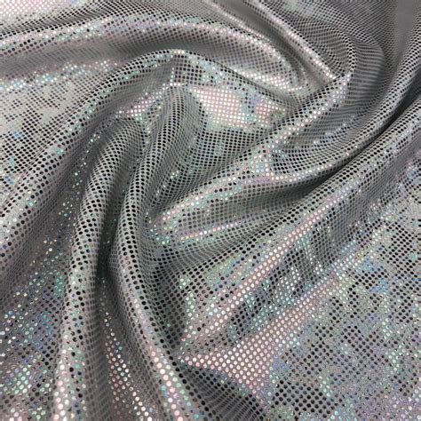 Tela Brillante Plateada Nylon Lycra Spandex 4 Way Stretch Por Metro