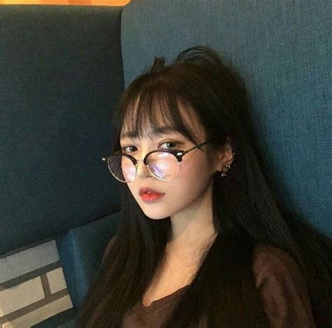 Korean Girl Icons Tumblrulzzang 안느 Ulzzang Korean Girl Ulzzang Girl Bangs And Glasses