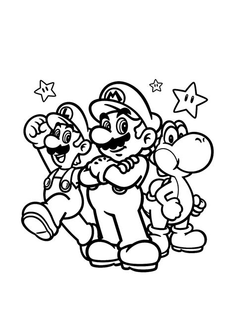 Mario E Amigos Para Colorir Imprimir Desenhos